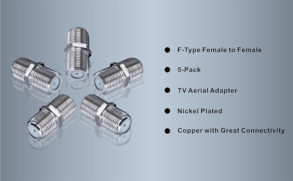 BOOBRIE F Type Connector Female to Female TV Aerial Extension Adpter 5