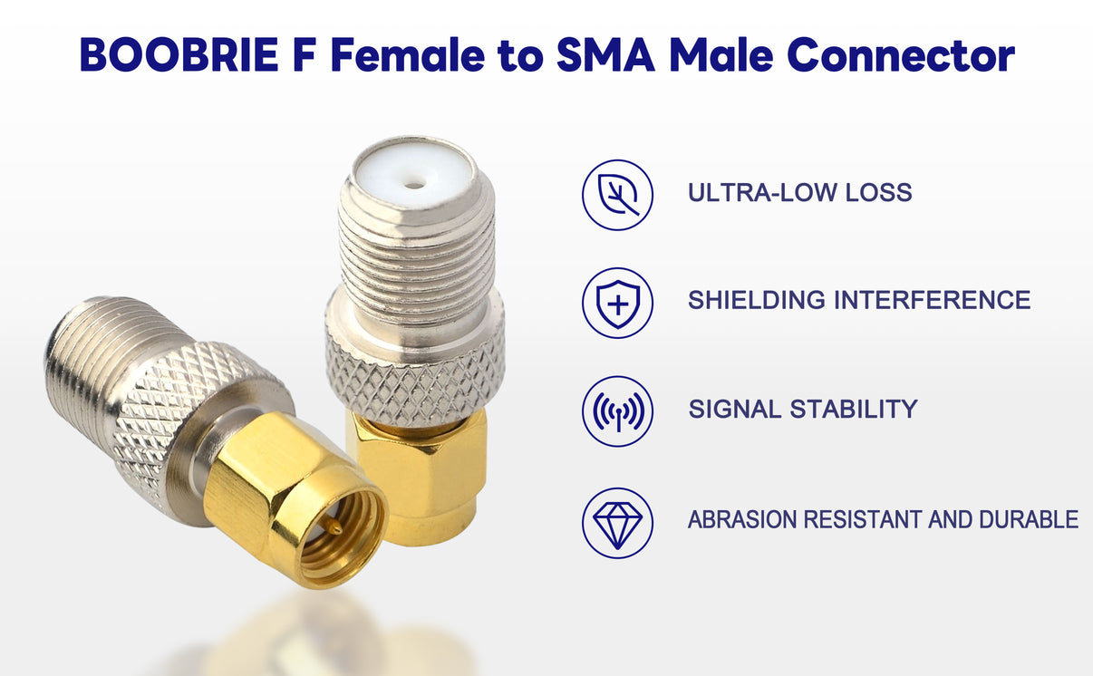 Boobrie SMA Coaxial Cable Connector SMA to F Coax Connector F Female t – BOOBRIE
