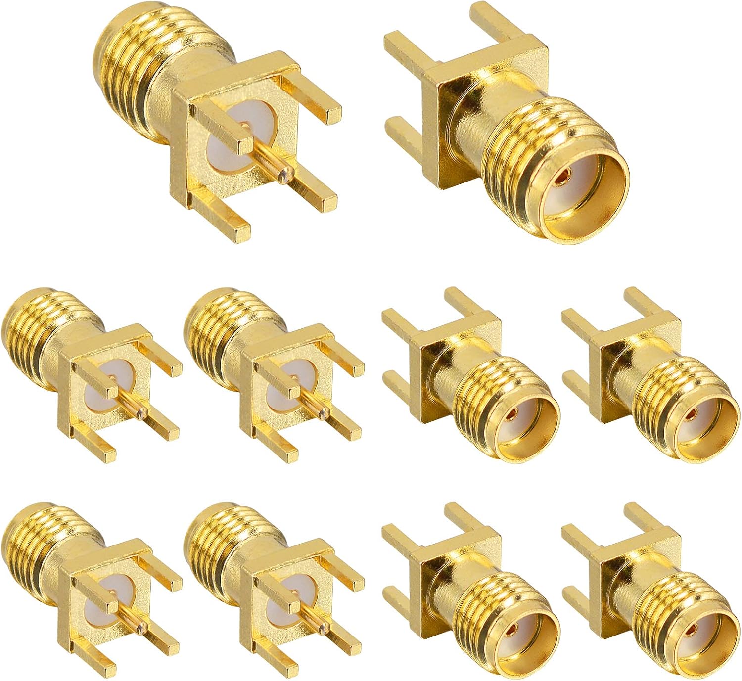 BOOBRIE 10-Pack SMA Female Base Socket(Jack), SMA Female PCB Clip Edge