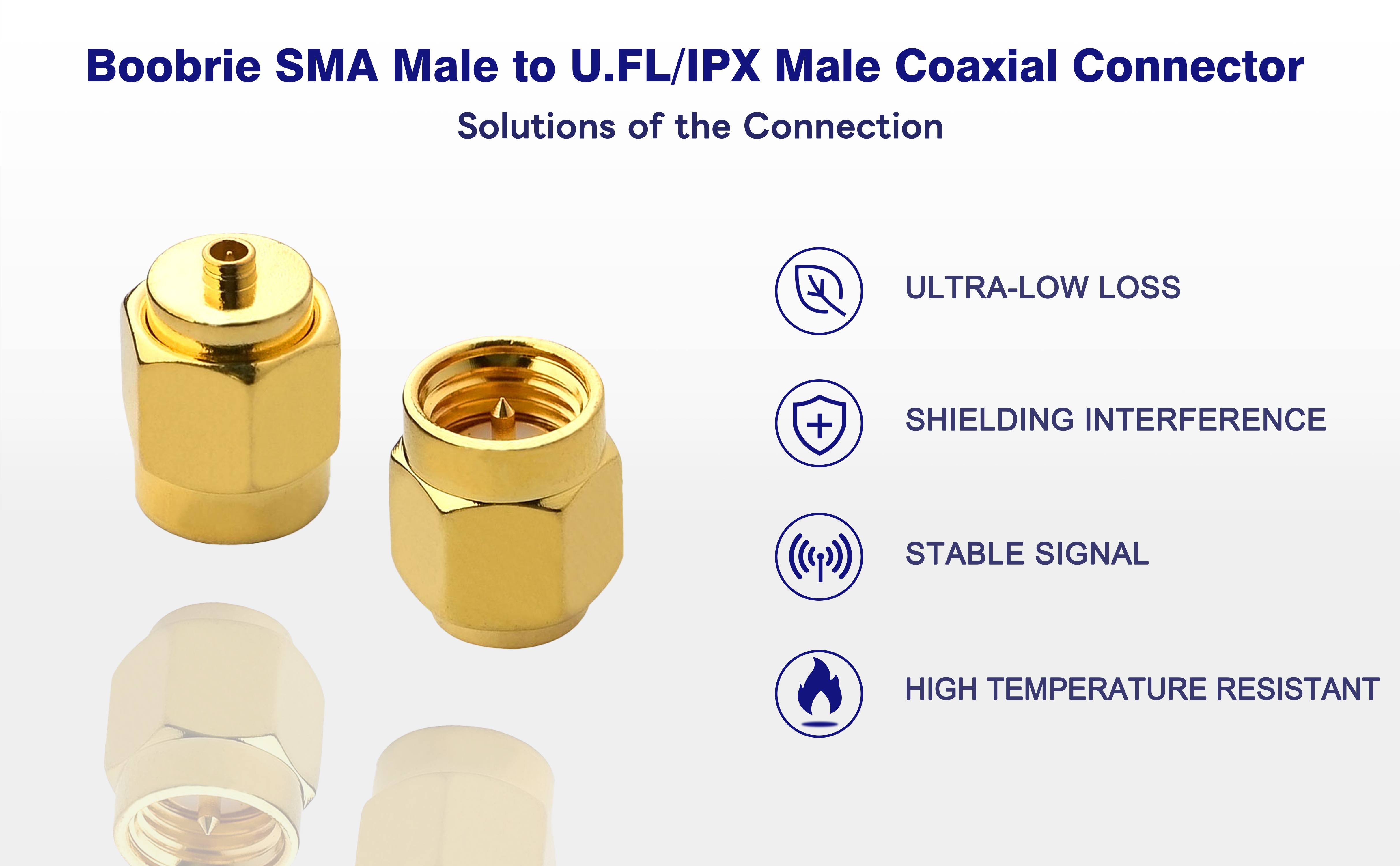 Boobrie IPX SMA Coax Connector SMA Male to U.FL/IPX Male Coaxial Conne ...