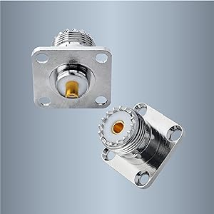 BOOBRIE SO239 Connector UHF Female SO-239 4 Hole Chassis Mount Connect