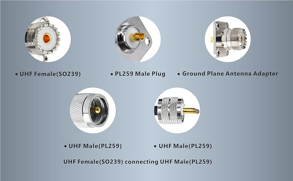 BOOBRIE SO239 Connector UHF Female SO-239 4 Hole Chassis Mount Connect