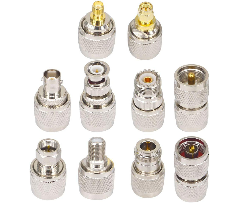 Boobrie 10PCS RF Coaxial Connector Sets UHF Adapter Kit UHF Male Conne ...
