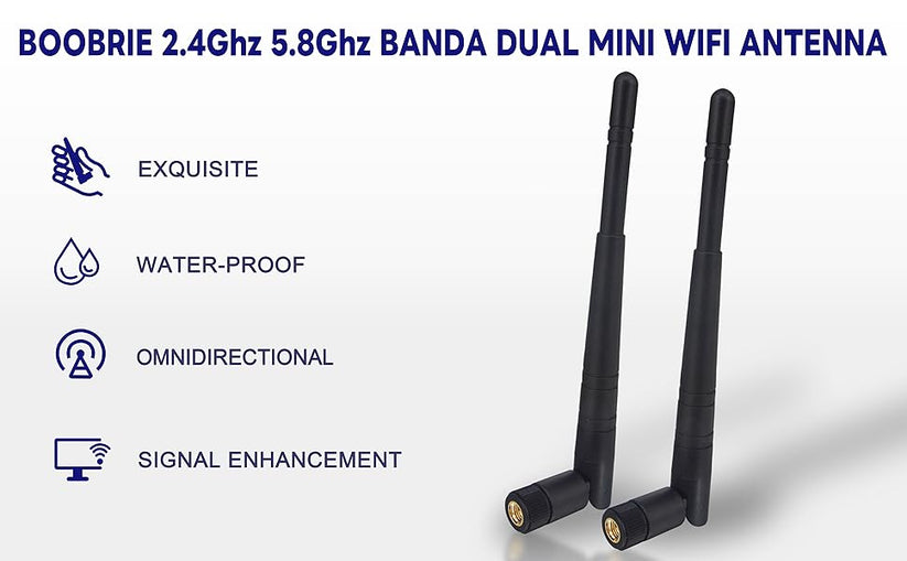 BOOBRIE Dual Band WiFi Antenna 8dBi High Gain 2.4GHz 5GHz 5.8GHz RP-SM