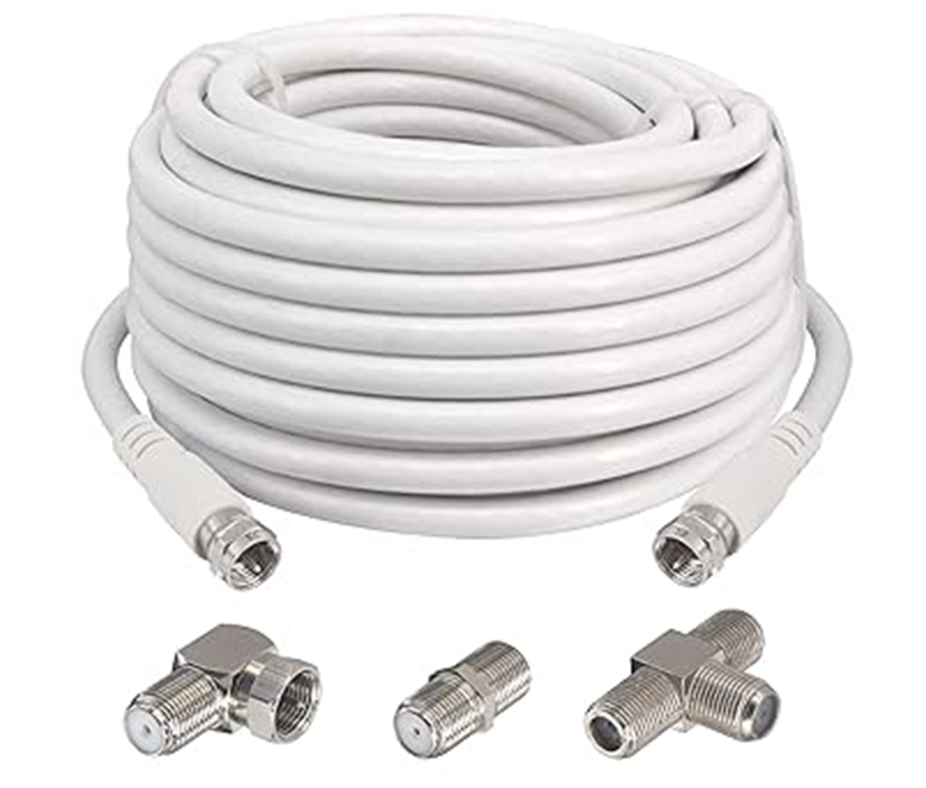 Boobrie RG6 Coaxial Cable Extension Kit 32.8ft White TV Coax Cable RG6 ...